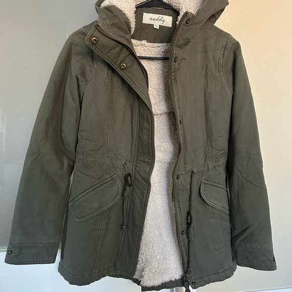 Sebby | Jackets & Coats | Hooded Twill Parka Jacket | Poshmark
